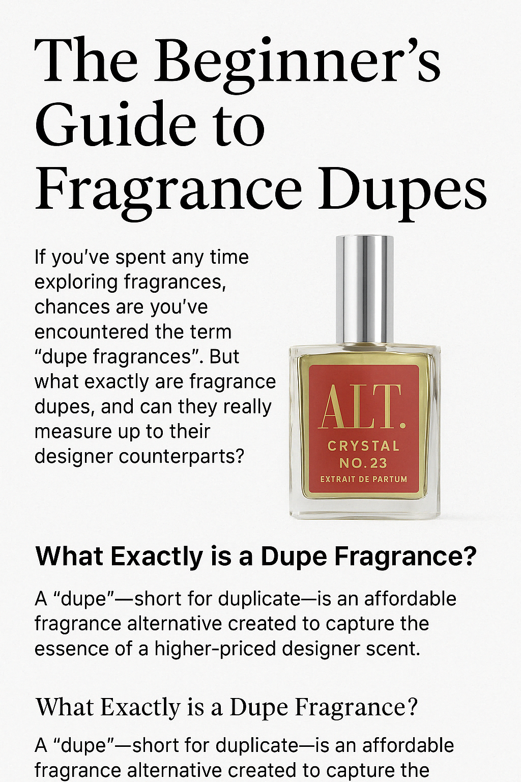 The Ultimate Guide to Dupe Fragrances: What They Are and Why They're W ...